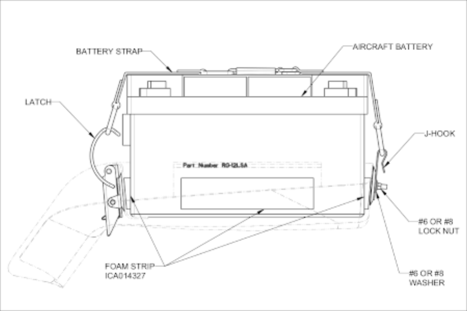 Install Aircraft Battery—Configuration B