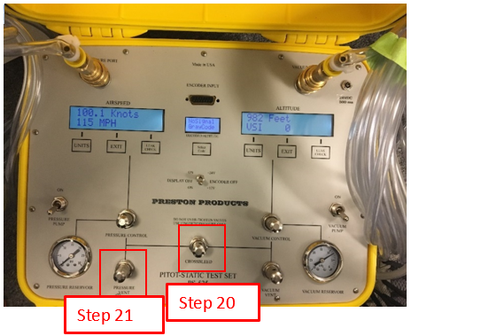 Pitot Static Leak Check Operation
