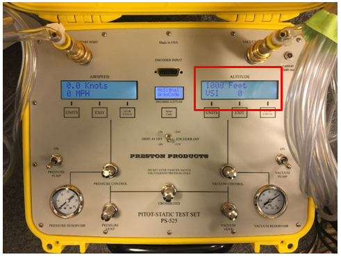 Pitot Static Leak Check Operation